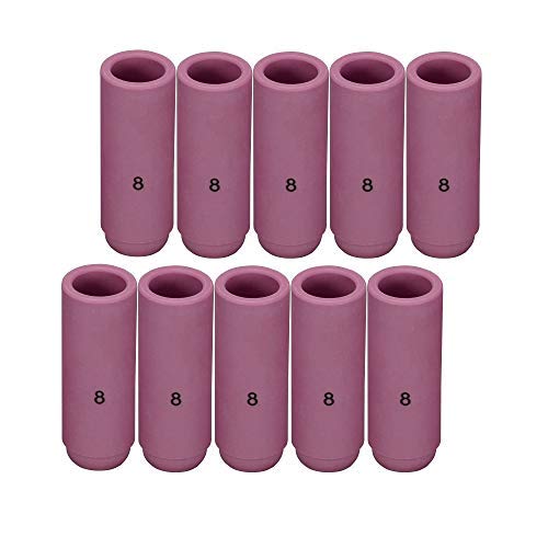 RIVERWELD TIG Alumina Nozzles Ceramic Shield Cup #8 10N46 1/2" Orifice & D12.5 x 47mm Fit DB PTA SR WP 17 18 26 TIG Welding Torch 10pk