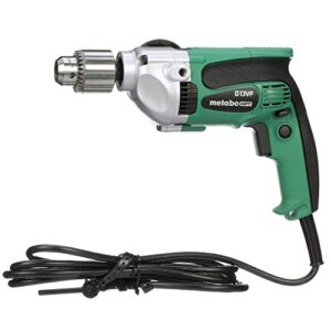 metabo hpt drill | 1/2-inch| corded | 9-amp | 0-850 rpm | variable speed trigger | form fit palm grip | contractor-grade cast aluminum gear housing | belt hook | 5-year warranty | d13vf