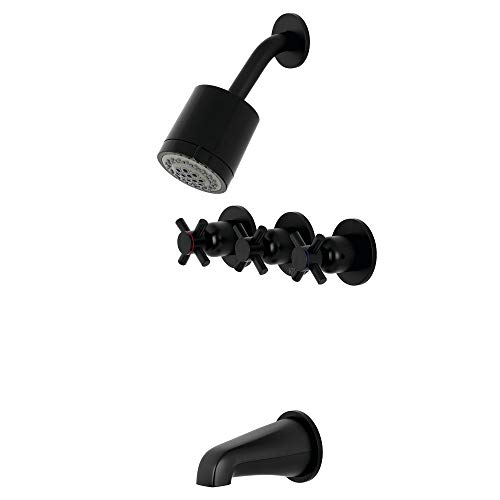 Kingston Brass KBX8130DX Concord Tub and Shower Faucet, Matte Black, 7.13 x 10.56 x 5.13