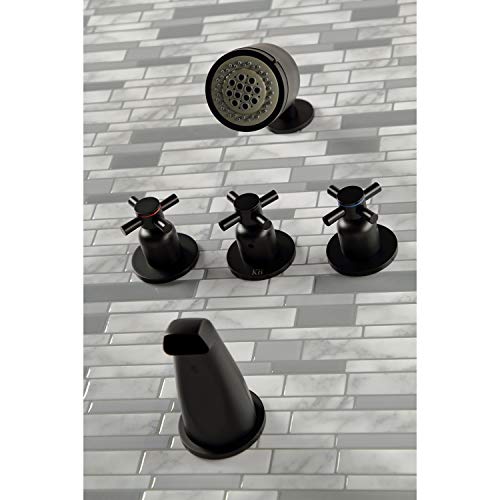 Kingston Brass KBX8130DX Concord Tub and Shower Faucet, Matte Black, 7.13 x 10.56 x 5.13