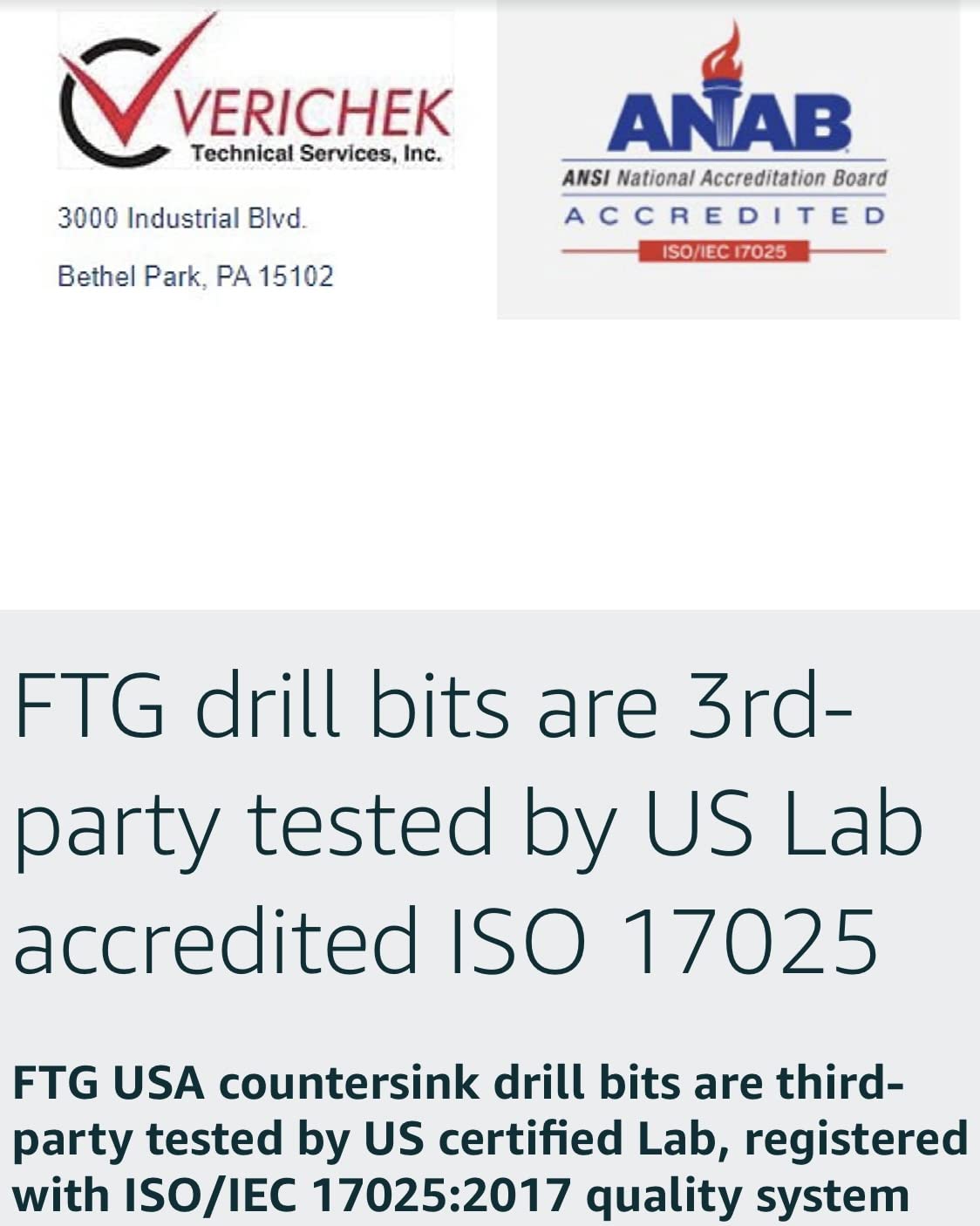 FTG USA Countersink Drill Bit Set 5 Pc #4#6#8#10#12 Tapered Drill Bit for Woodworking