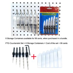 FTG USA Countersink Drill Bit Set 5 Pc #4#6#8#10#12 Tapered Drill Bit for Woodworking