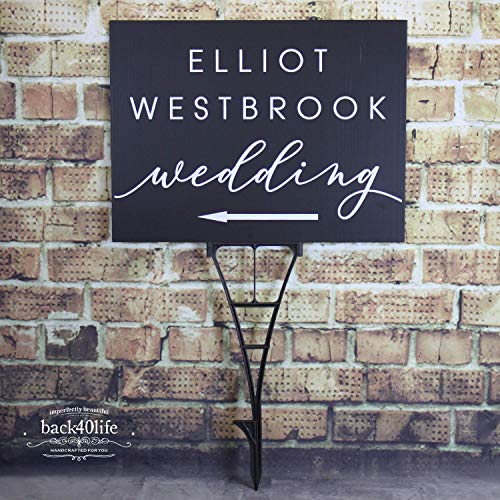 Back40Life - Wedding Reception Parking Info Sign - Coroplast Plastic Sign Customized (W-020)