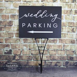 Back40Life - Wedding Reception Parking Info Sign - Coroplast Plastic Sign Customized (W-020)