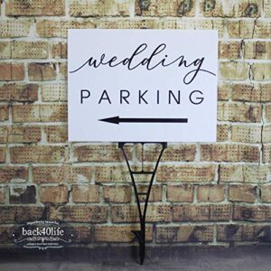 Back40Life - Wedding Reception Parking Info Sign - Coroplast Plastic Sign Customized (W-020)