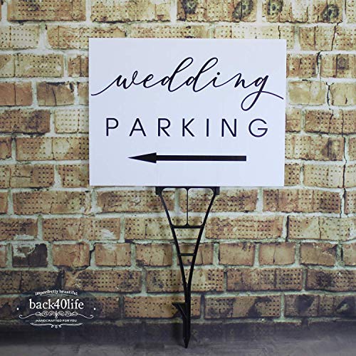 Back40Life - Wedding Reception Parking Info Sign - Coroplast Plastic Sign Customized (W-020)