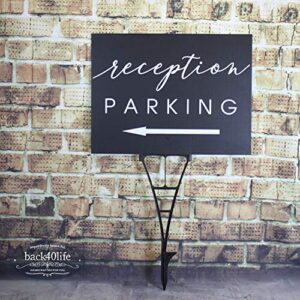 Back40Life - Wedding Reception Parking Info Sign - Coroplast Plastic Sign Customized (W-020)