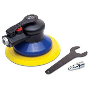 eastwood 6 in. air random orbital palm sander non-vacuum 3/32 in. orbit auto body orbit da sanding low vibration