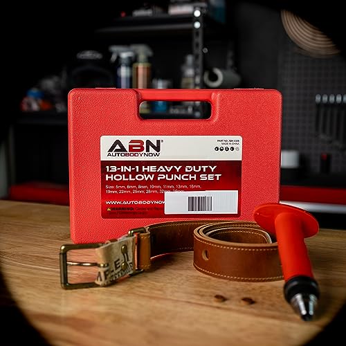 ABN Hollow Punch Kit Leather Punches Tools Hole Punch Set Gasket Punch Set Gasket Cutter 3/16 to 1-3/8in (5-35mm)