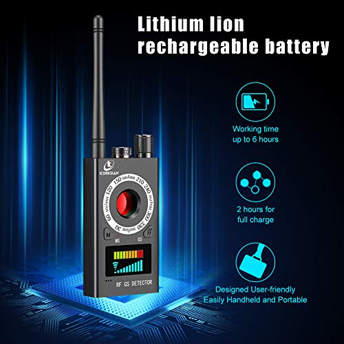 Anti Spy Detector, RF Detector & Camera Finder, Bug Detector, Upgraded RF Signal Detector, KORKUAN GSM Tracking Device for Wireless Audio Bug Hidden Camera Detector ¡­