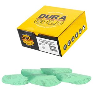 dura-gold premium 5" green film sanding discs - 2000 grit (box of 50) - hook & loop backing sandpaper discs for da sanders, finishing cut abrasive, sand automotive paint car detailing woodworking wood