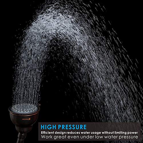 Voolan High Pressure Shower Head - 5 Function Rain Shower Head - Comfortable Shower Experience Even at Low Water Flow - Oil-Rubbed Bronze