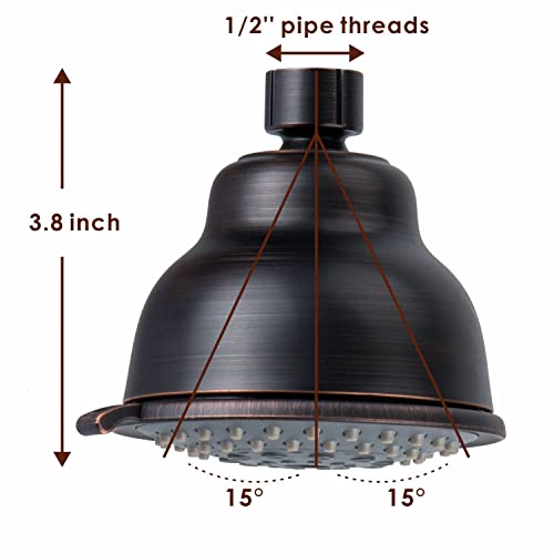 Voolan High Pressure Shower Head - 5 Function Rain Shower Head - Comfortable Shower Experience Even at Low Water Flow - Oil-Rubbed Bronze