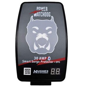 hughes autoformers hughes auto autoformers pwd30-epo-h power watchdog smart bluetooth surge protector plus epo with auto shutoff - 30 amp hardwire version