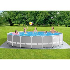 Intex 26723EH 15 Feet by 42 Inches Prism Frame Above Ground Swimming Pool Set with Debris Cover, Ladder, and 120 Volt 1000 GPH Cartridge Filter Pump