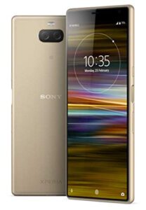 sony xperia 10 plus i4293 64gb, dual sim, 6gb ram, 6.5 inches, 12mp + 8mp dual main camera, gsm unlocked international model, no warranty (gold)