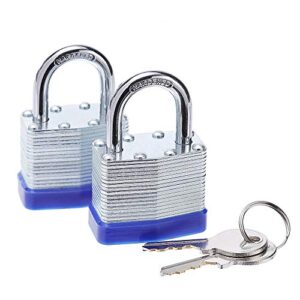 fu volante laminated steel key lock, 1-9/16 in. wide body, 2 padlocks keyed alike