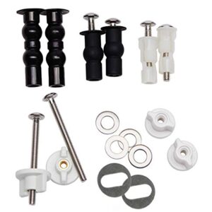 Hibbent Universal Toilet Seats Screws and Bolts Metal - Toilet Seat Hinges Bolt Screws, Toilet Seat Fixings Expanding Rubber,Toilet Seat Replacement Parts Kit(5 Choices)