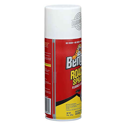 Bengal Roach Spray, Odorless Stain-Free Dry Spray, 3-Count, 9 Oz. Aerosol Cans