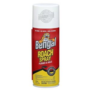 Bengal Roach Spray, Odorless Stain-Free Dry Spray, 3-Count, 9 Oz. Aerosol Cans