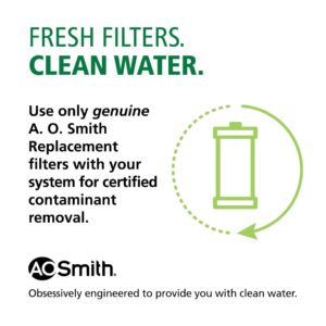 AO Smith Advanced Main Faucet Under Sink Replacement Filter for AO-MF-ADV System - Claryum Filtration Reduces Up To 99% of 78 Harmful Contaminants - AO-MF-ADV-R