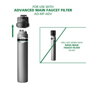 AO Smith Advanced Main Faucet Under Sink Replacement Filter for AO-MF-ADV System - Claryum Filtration Reduces Up To 99% of 78 Harmful Contaminants - AO-MF-ADV-R