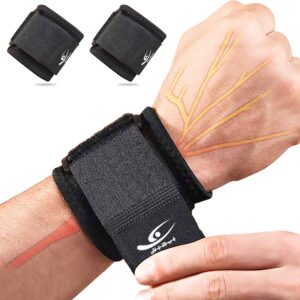 hirui wrist compression strap wrist brace wrist band wrist support for fitness, weight lifting, tendonitis, carpal tunnel arthritis, wrist pain relief, wrist wraps for men women, adjustable (2 pcs)