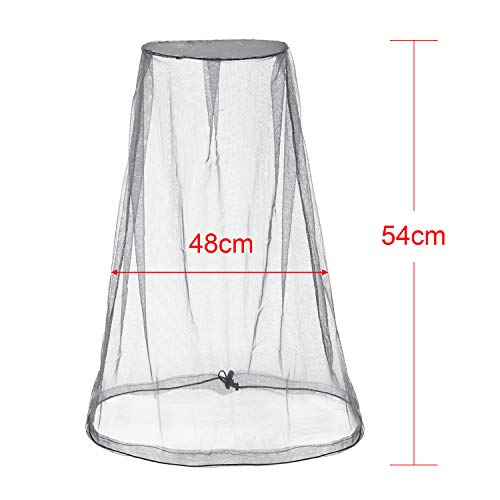 Hestya 4 Pack Mosquito Net Mesh Face Neck Fly Netting Hood from Bugs Gnats No See Net with Carry Bags for Outdoor(Gray)