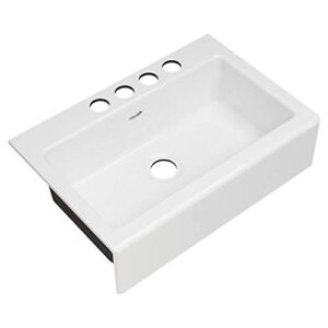 american standard 77sb33220a.308 delancey 33 x 22 single bowl apron front cast iron kitchen sink, 33 x 22 inch, brilliant white