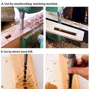 WSOOX Square Hole Drill Bits for Wood, Woodworking Hole Saw Mortising Chisel Drill Bits (Size: 1/4 inch, 5/16 inch, 3/8 inch, 1/2 inch)