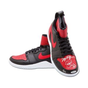 michael jordan serena williams dual signed nike court flare shoes bulls #/23 uda - autographed nba sneakers