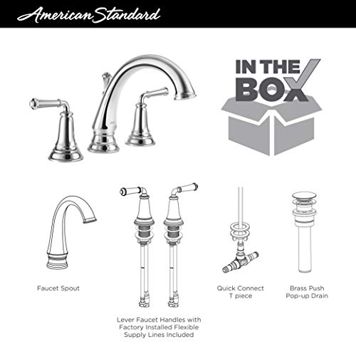 American Standard 7052807.013, Delancey 8-Inch Widespread 2-Handle Bathroom Faucet 1.2 GPM, Polished Nickel