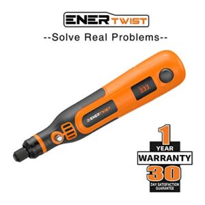 Enertwist 4V Max Cordless Rotary Tool Kit, 3-Speed Lithium-ion Battery Powered Mini Drill with 35-Pieces Accessories, USB Charging Cable, Collet Size 3/32" - Perfect for Small Light Jobs, ET-RT-4