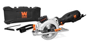 wen 3625 5-amp 4-1/2-inch beveling compact circular saw with laser and carrying case