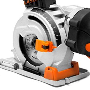 WEN 3620 5-Amp 3-1/2-Inch Plunge Cut Compact Circular Saw with Laser, Carrying Case, and Three Blades