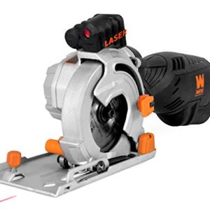 WEN 3620 5-Amp 3-1/2-Inch Plunge Cut Compact Circular Saw with Laser, Carrying Case, and Three Blades