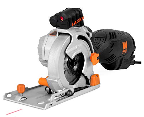 WEN 3620 5-Amp 3-1/2-Inch Plunge Cut Compact Circular Saw with Laser, Carrying Case, and Three Blades