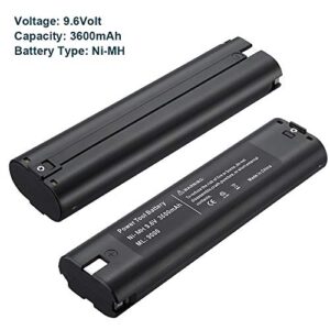 TOPBATT 3.6Ah Replacement Battery Compatible with Makita 9.6V Battery 9000 9001 9002 9033 9600 193890-9 192696-2 632007-4 2Pack