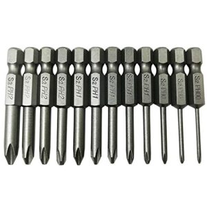 ydlqwcz phillips cross screwdriver bits, 12pcs 1/4 hex shank magnetic cross phillips screw head screwdriver bits electric screwdriver set power tools | 2 inch length