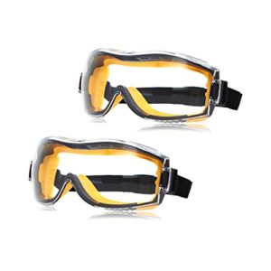 amazon basics safety goggle - anti-fog, clear lens and elastic headband, 2-count