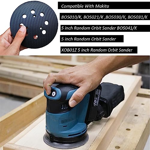 5 Inch Dia 8 Hole Sander Hook and Loop Replacement Sanding Pad For Makita BO5010, BO5030/K, BO5031K, BO5041K, XOB01Z Sander