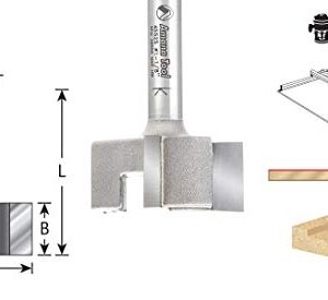 Amana Tool 45525 Carbide Tipped 1-1/8 Dia x 1/2 CH x 1/4 Shk x 1-19/32 Long Spoilboard Surfacing & Flattening 3-Flute Router Bit