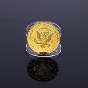 Escolourful Donald Trump Gold Coin Set, Commemorative Gold Plated Replica Coins 2018, 45th President