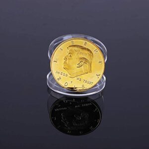 Escolourful Donald Trump Gold Coin Set, Commemorative Gold Plated Replica Coins 2018, 45th President