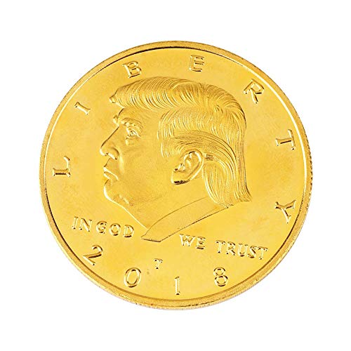 Escolourful Donald Trump Gold Coin Set, Commemorative Gold Plated Replica Coins 2018, 45th President