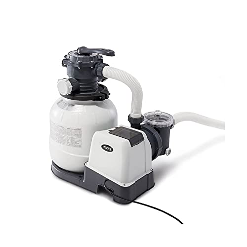 Intex 2100 Gallon Per Hour Above Ground Pool Sand Filter Pool Pump with Deluxe Pool Maintenance Kit and Automatic 24 Hour Timer