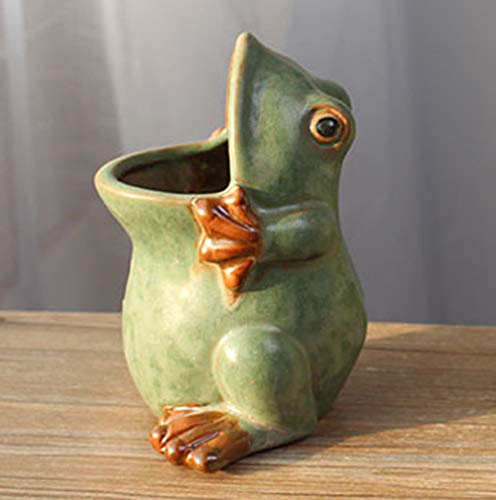 MONMOB Ceramic Frog Shaped Plant Pot/Bonsai Pot/Flower Pot/Succulent Planter Multipurpose Pot