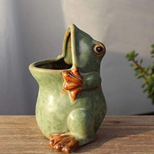 MONMOB Ceramic Frog Shaped Plant Pot/Bonsai Pot/Flower Pot/Succulent Planter Multipurpose Pot