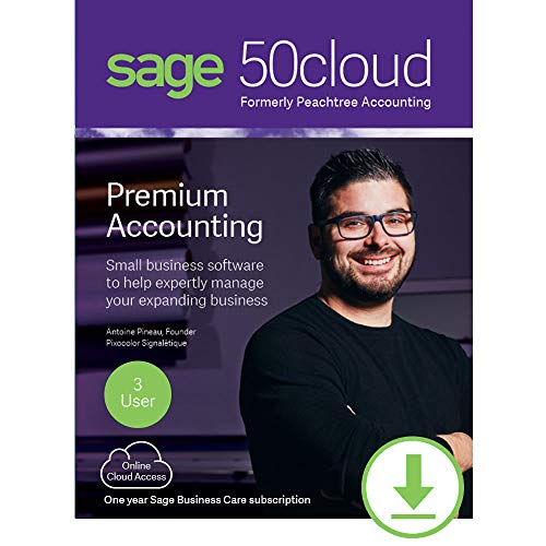 Sage Software 50cloud Premium Accounting 2019 U.S. One Year Subscription (3-Users)