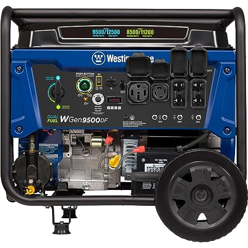 Westinghouse Outdoor Power Equipment 12500 Peak Watt Dual Fuel Home Backup Portable Generator, Remote Electric Start, Transfer Switch Ready, Gas and Propane Powered, CARB Compliant